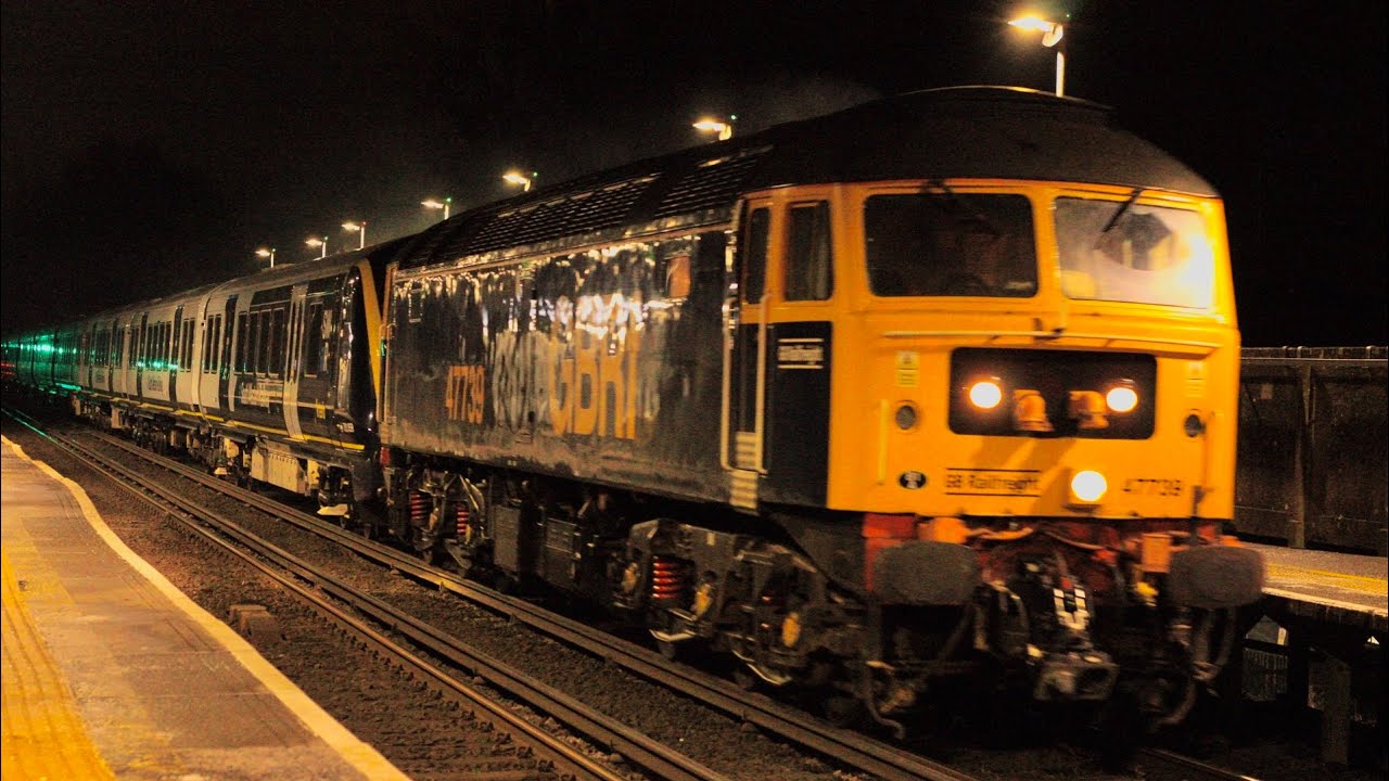 Evening freight and stock moves at Shawford including class 47 drag ...