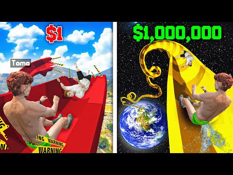 $1 VS $1,000,000 Waterslide in GTA 5 RP!