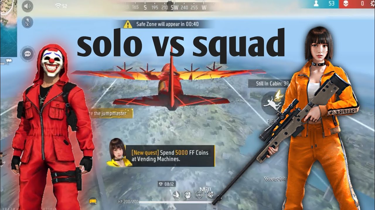 OMG!!free fire max gameplay solo vs squad 🔥 noob gameplay|| Android ...