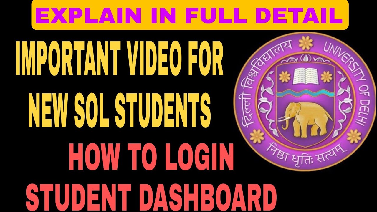 How To Login Du Sol Site/Student Dashboard | Steps to use dashboard ...