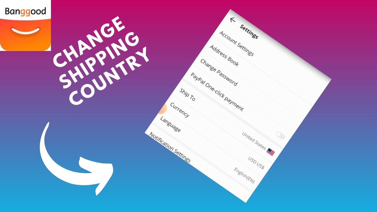 how to change banggood shipping country - YouTube