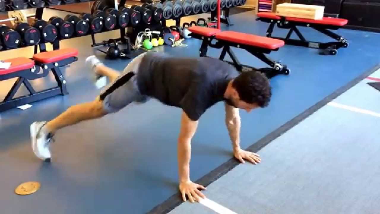 Push up position lateral hurdlers - YouTube