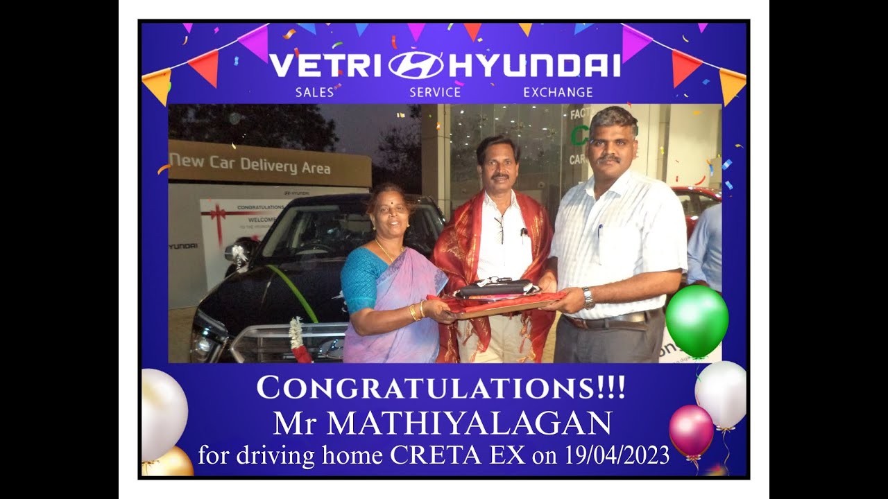Happy Delivery Moments For MR. MATHIYALAGAN Happy Motoring With Hyundai ...