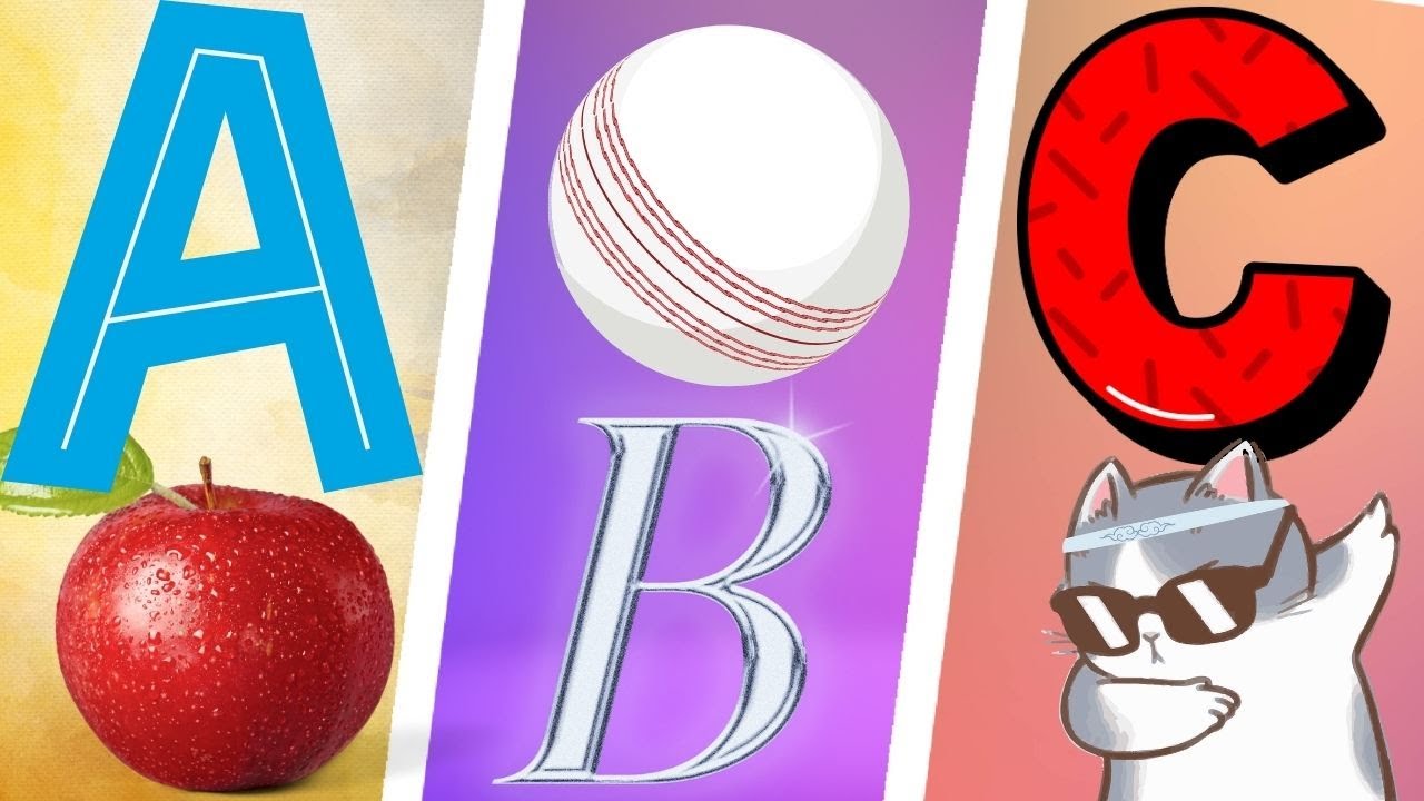 A for Apple , B for Ball , C for Cat Alphabets abcd , ABCD English ...