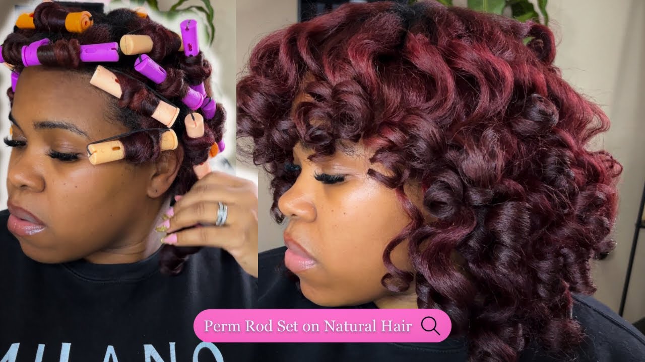 PERM ROD ON STRETCHED HAIR TUTORIAL FOR FLUFFY LASTING CURLS | NATURAL ...