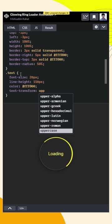 Glowing Ring Loader Animation Using Pure CSS | #cssshorts #cssanimation ...
