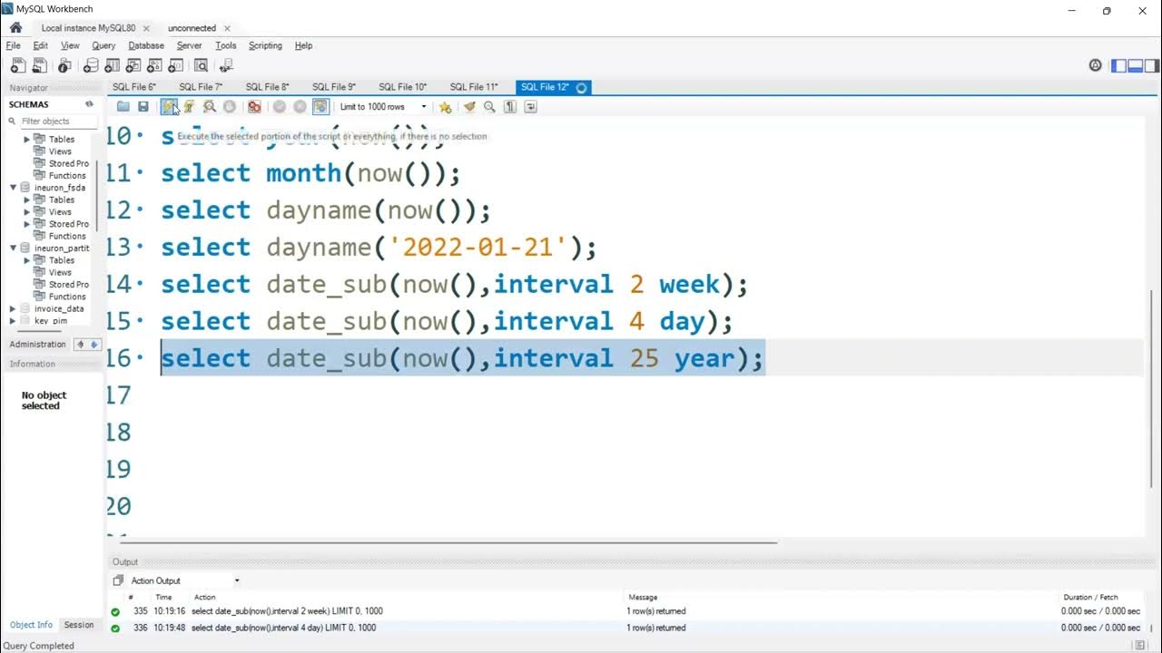 Date functions in MySQL || Functions - YouTube