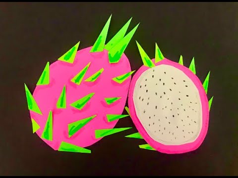 Easy & Fun Paper Crafts and Art for Children （9）：Dragon fruit 手工（折、剪、画 ...