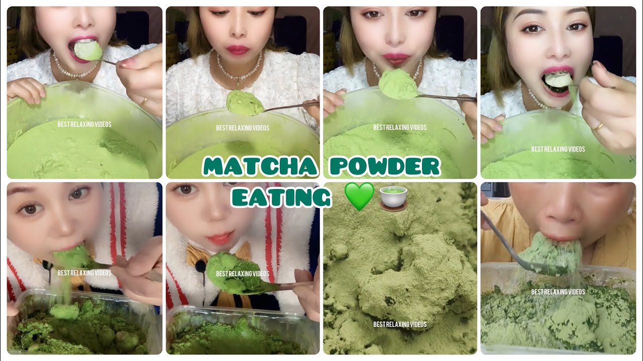 [ASMR] MATCHA ICE EATING & MATCHA PASTE EATING & 抹茶アイスを食べる & MATCHA ...