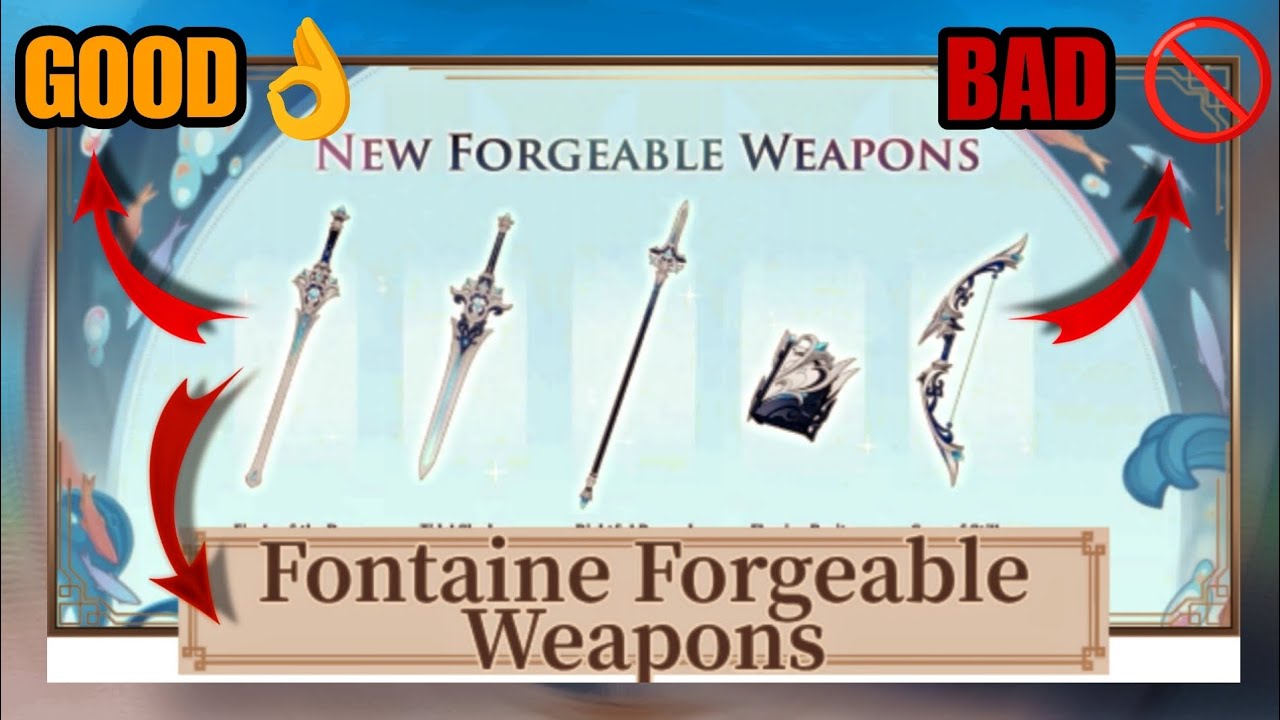 FONTAINE ALL FORGEABLE WEAPONS LOCATION AND MATERIALS | GENSHIN IMPACT ...
