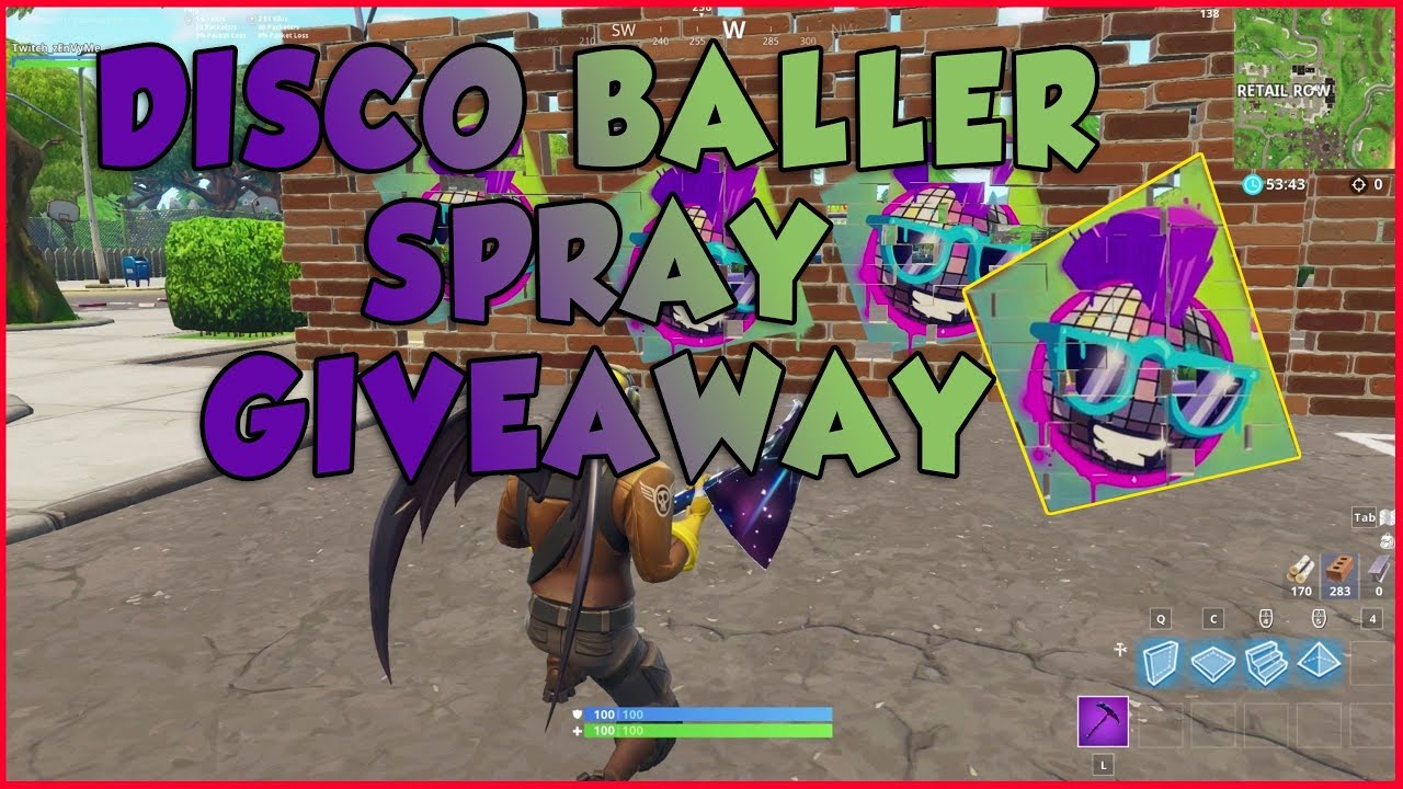 FREE FORTNITE DISCO BALLER SPRAY GIVEAWAY - YouTube