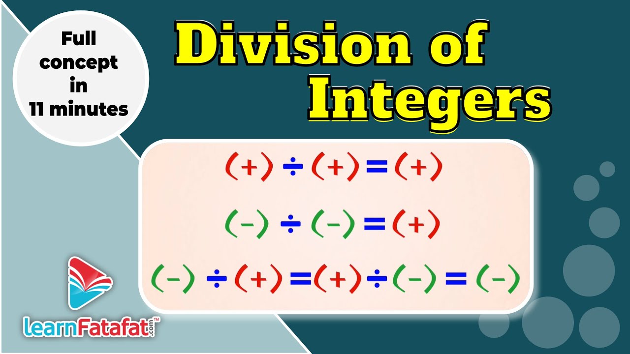Division Of Integers Class 7 Integers LearnFatafat YouTube Division Of Integers Class 7 Integers LearnFatafat YouTube