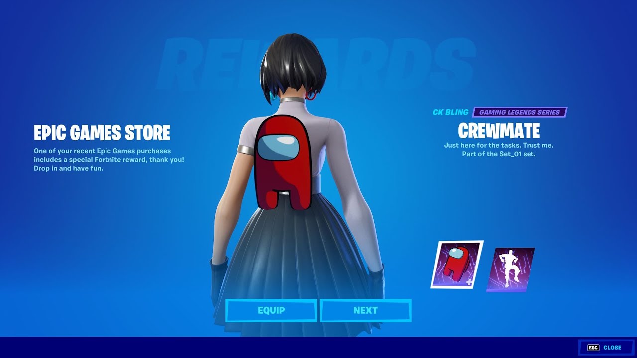 How to Get Among Us Cosmetics in Fortnite (Crewmate Back Bling ...