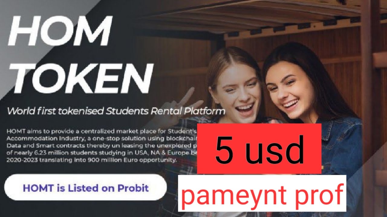HOM token new airdrop 15$ HOMT! & 5$ pameynt prof! AHS online income tips - YouTube