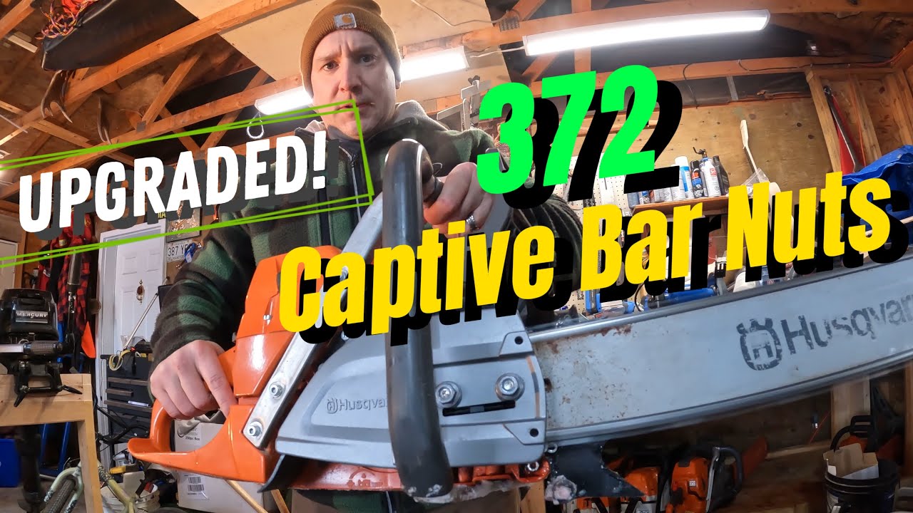 Chainsaw Upgrade! 372 captive bar nuts #husqvarna #holzfforma #firewood ...
