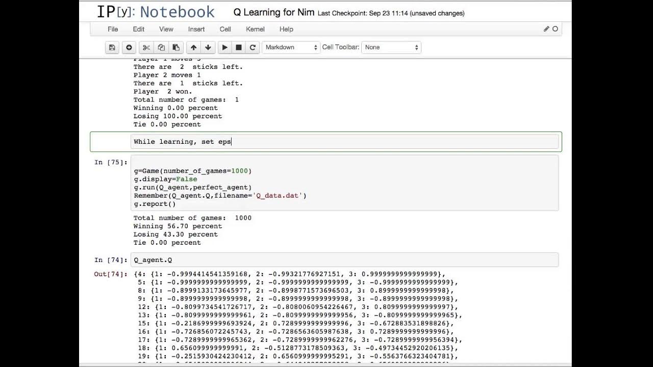 Nim Q Learning Agent - Implementation Part 2 - YouTube