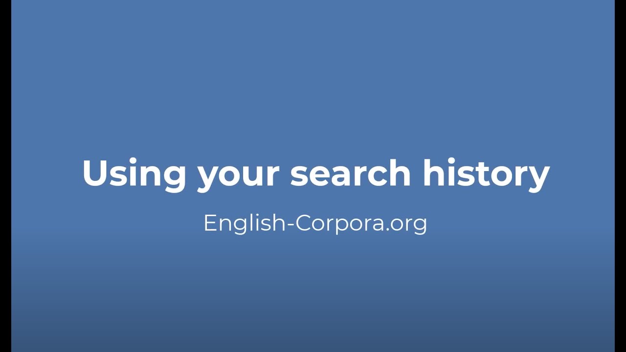 English-Corpora.org: search history (May 2023) - YouTube