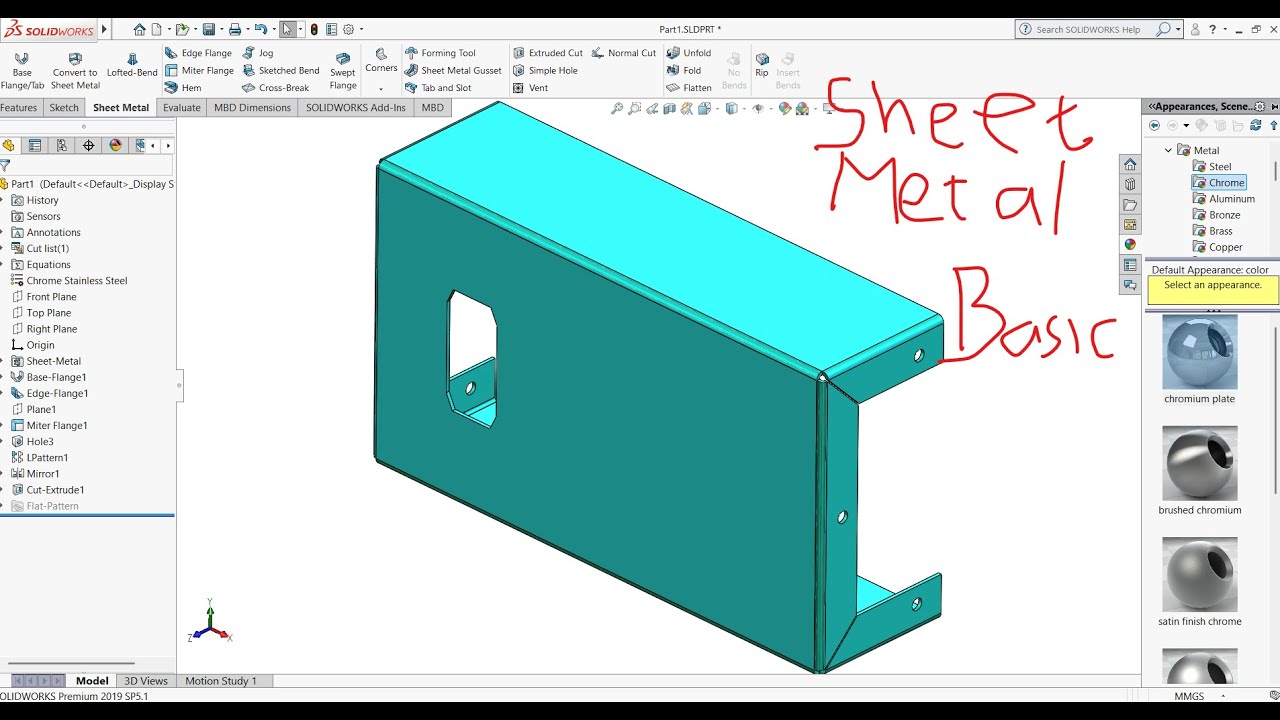Tutorial Solidworks - Basic Sheet Metal - YouTube
