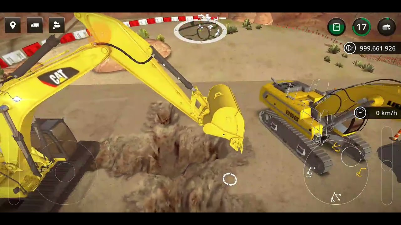 Construction Simulator 2 múc cát lên 2 chiếc xe ben bằng xe máy xúc CAT ...