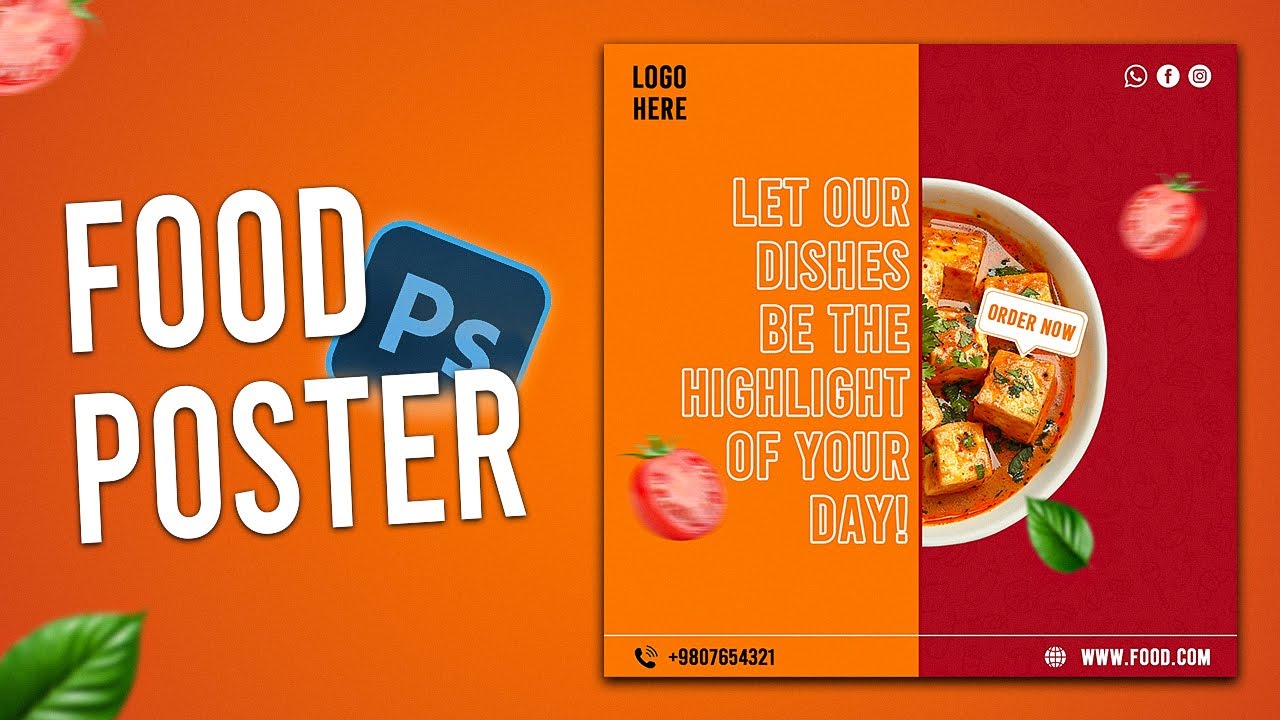 Create a Stunning Food Poster in Photoshop | Step-by-Step Tutorial 🍽️🎨 ...