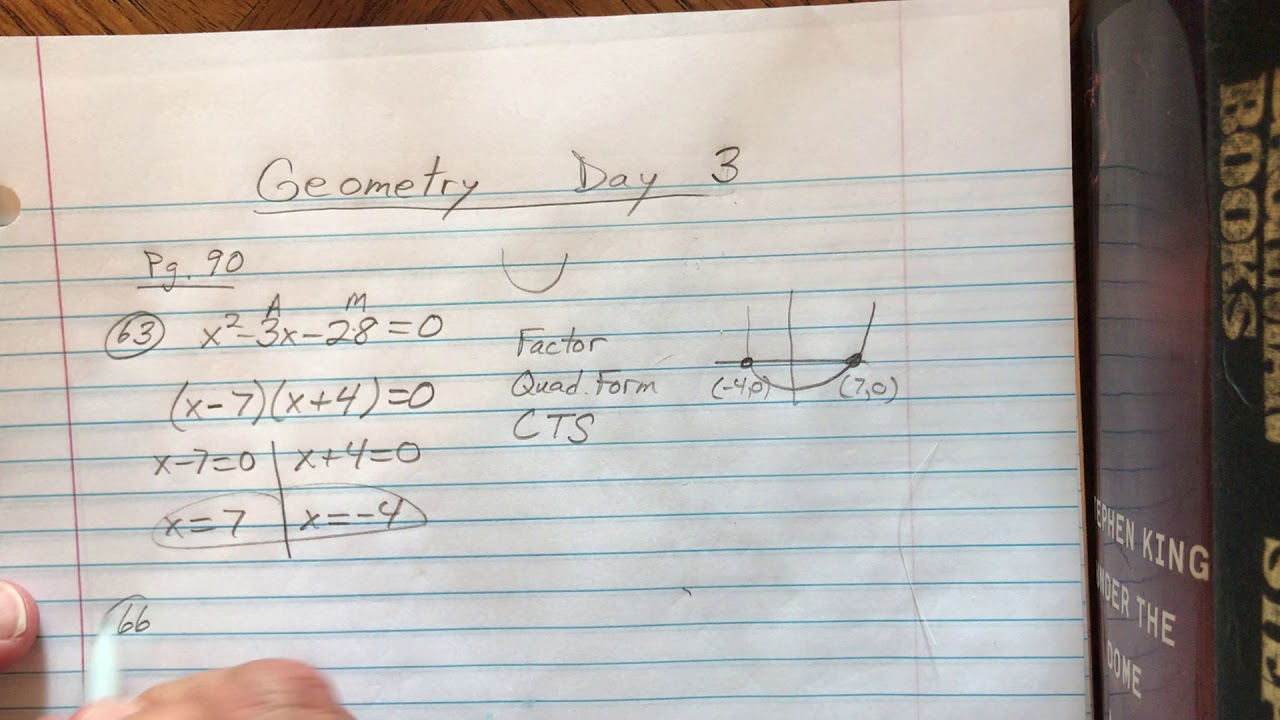 Geometry: Factoring/Solving Quadratics - YouTube