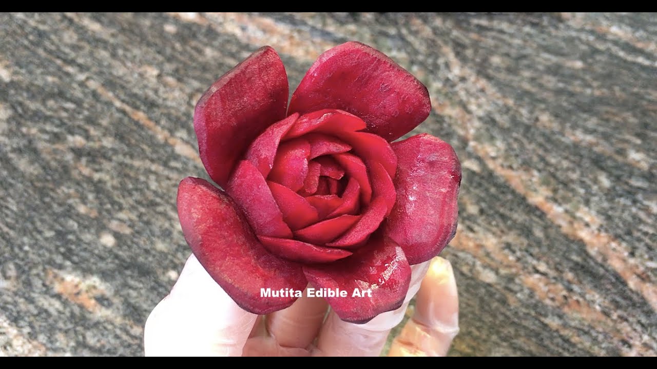 Rose Red Beetroot Flower | Advanced Lesson 58 | Mutita Art Of Fruit ...