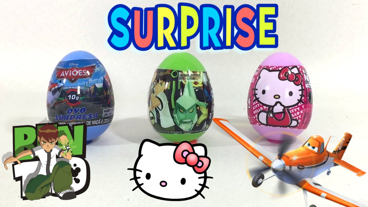Planes Movie Ben 10 Hello Kitty Surprise Egg - YouTube