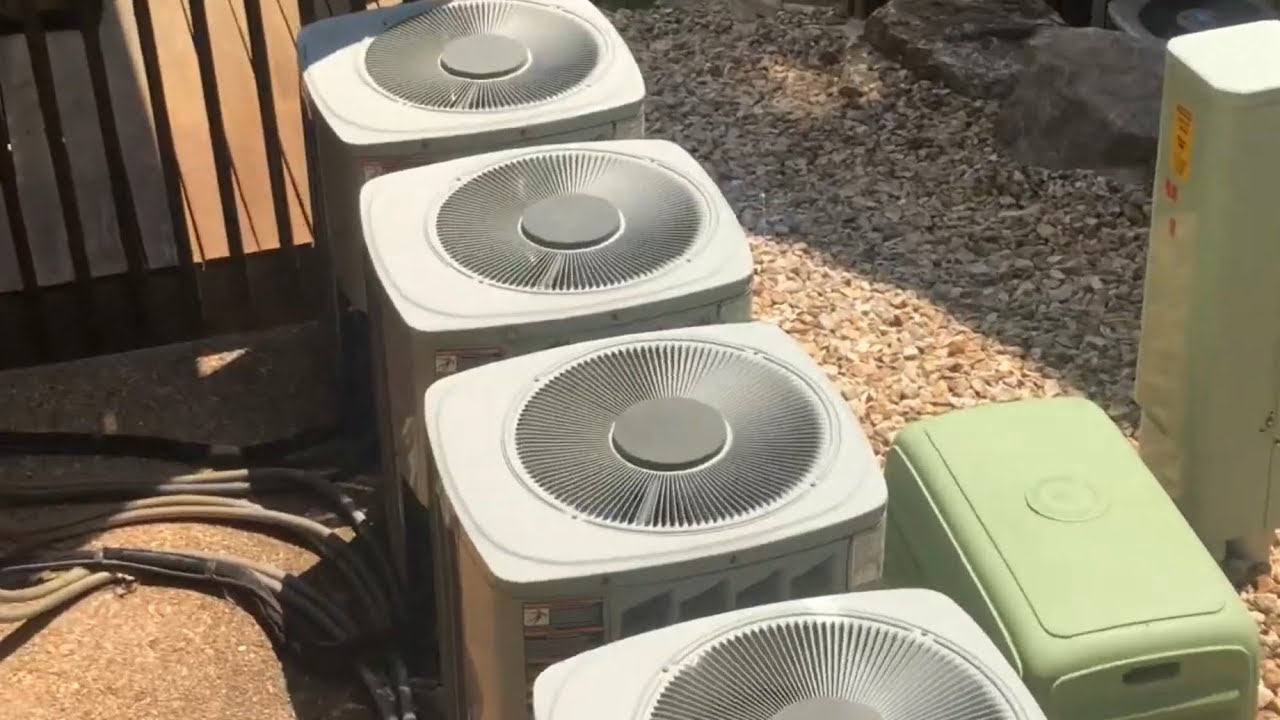 2007 2 ton Trane Xb13 air conditioner starting up - YouTube