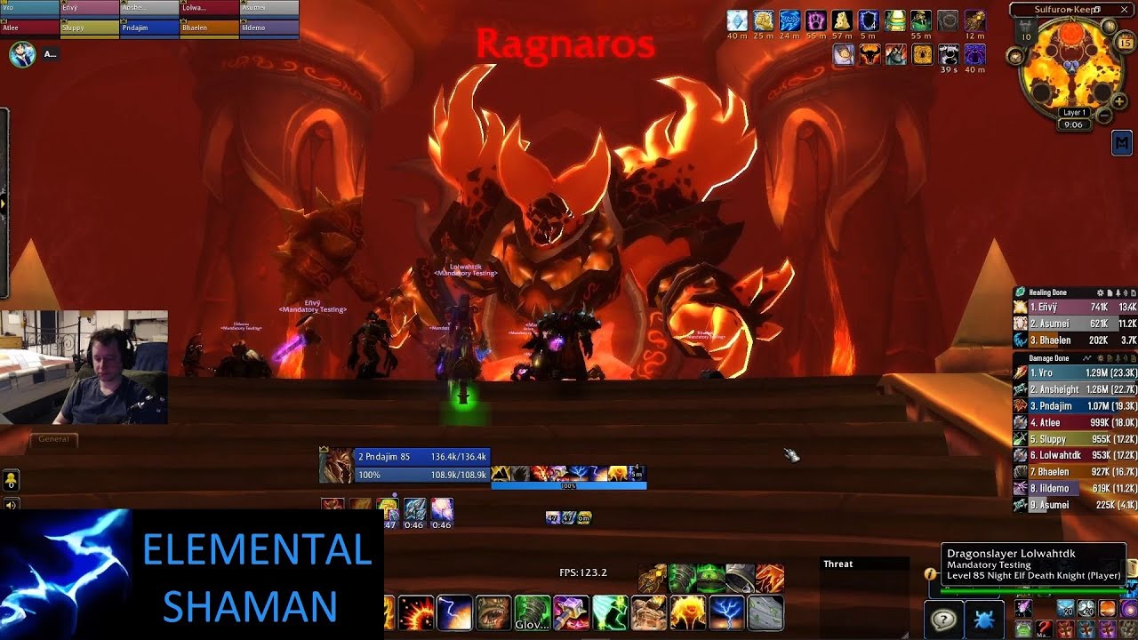 Heroic Firelands 10 man PTR - Ele Shaman PoV - Day 2 Alysrazor Baleroc ...
