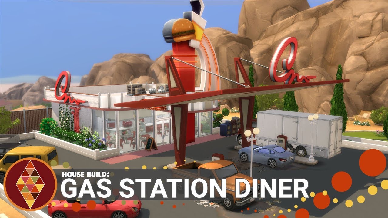 Gas Station Diner - The Sims 4 - House Build | HD - YouTube