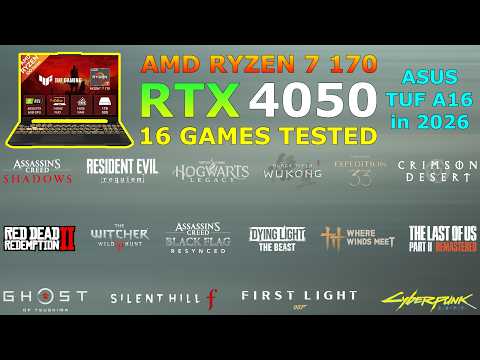 ASUS TUF A16 – RTX 4050 + Ryzen 7 170 – Test in 16 Games