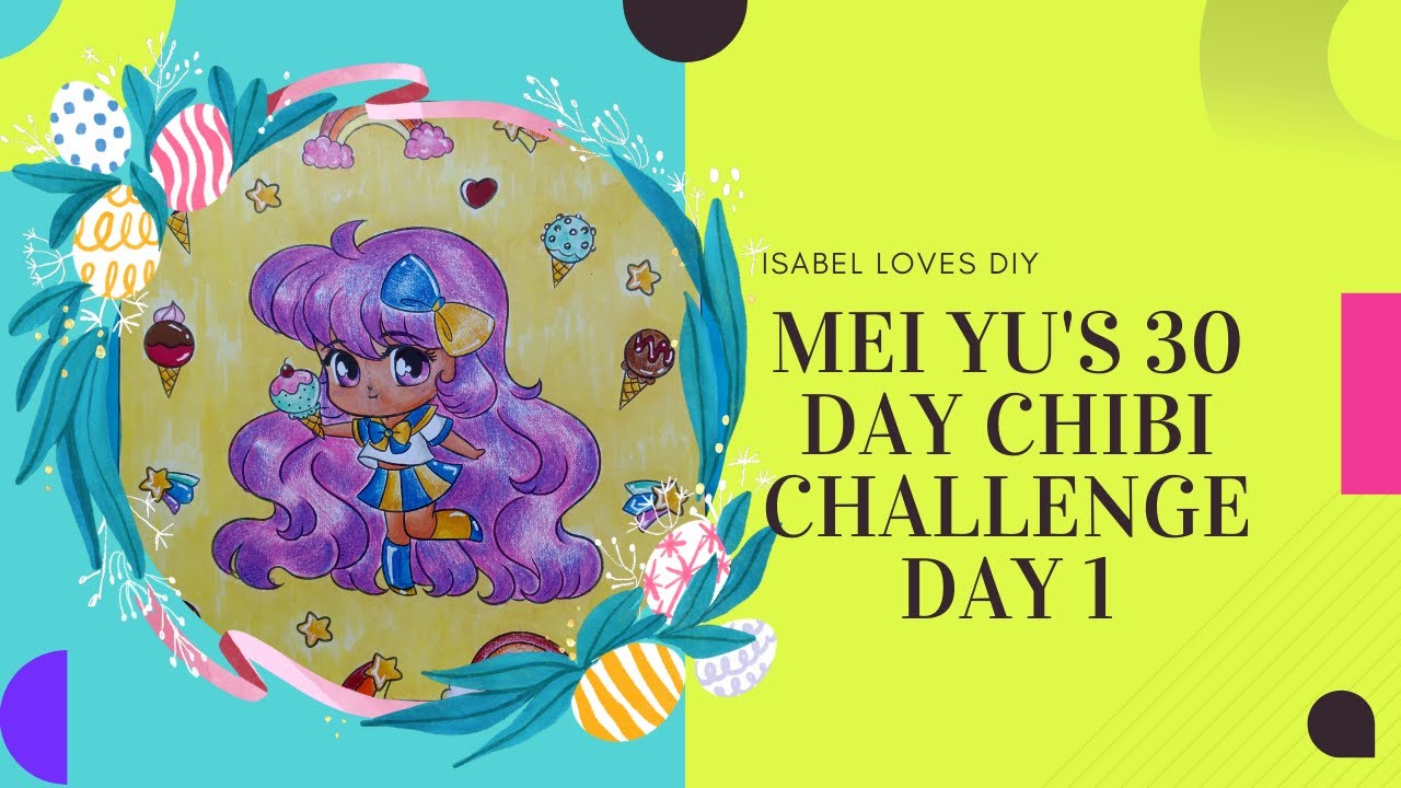Adult Coloring-Mei Yu 30 days of Chibis Challenge-Day 1 - YouTube