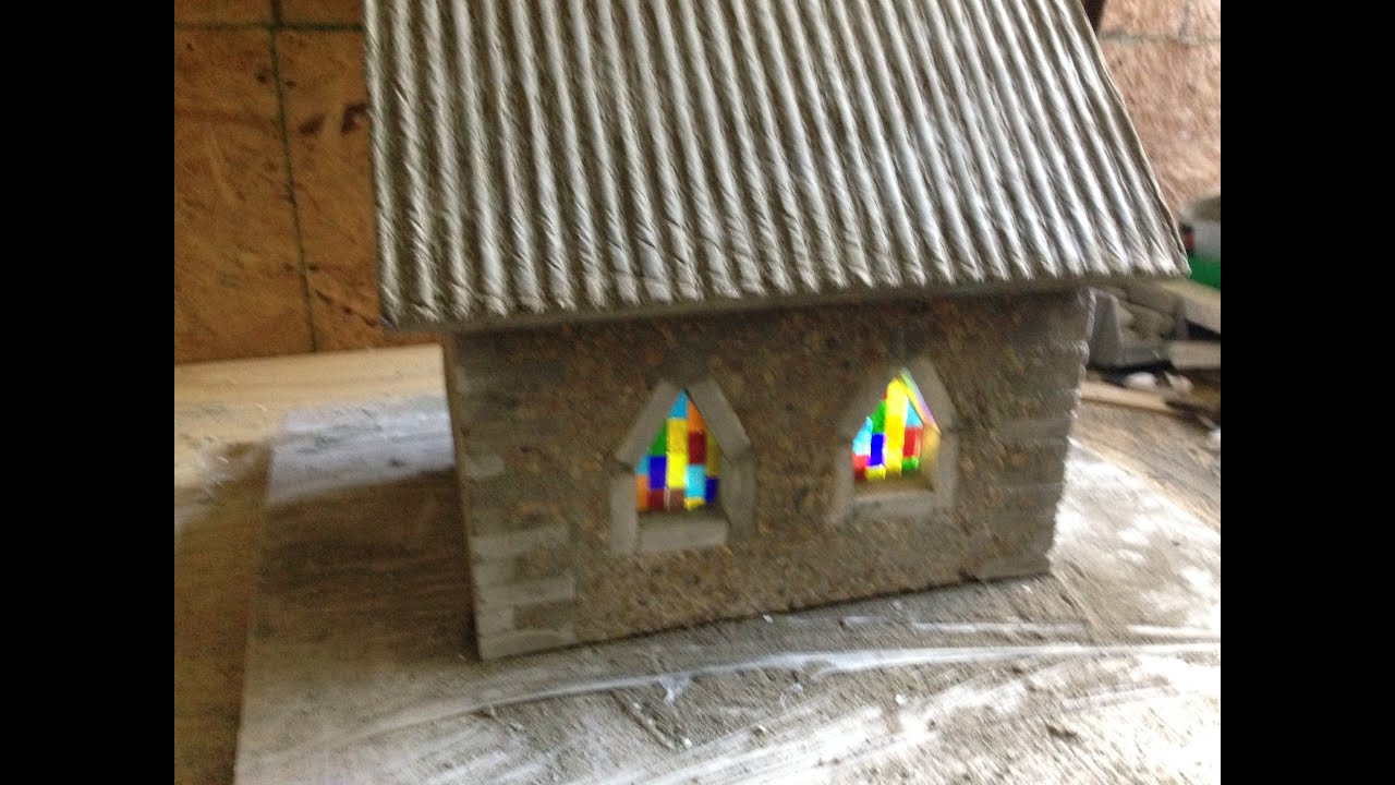 How to Build a Concrete Church With Stained Glass Windows G Scale - YouTube