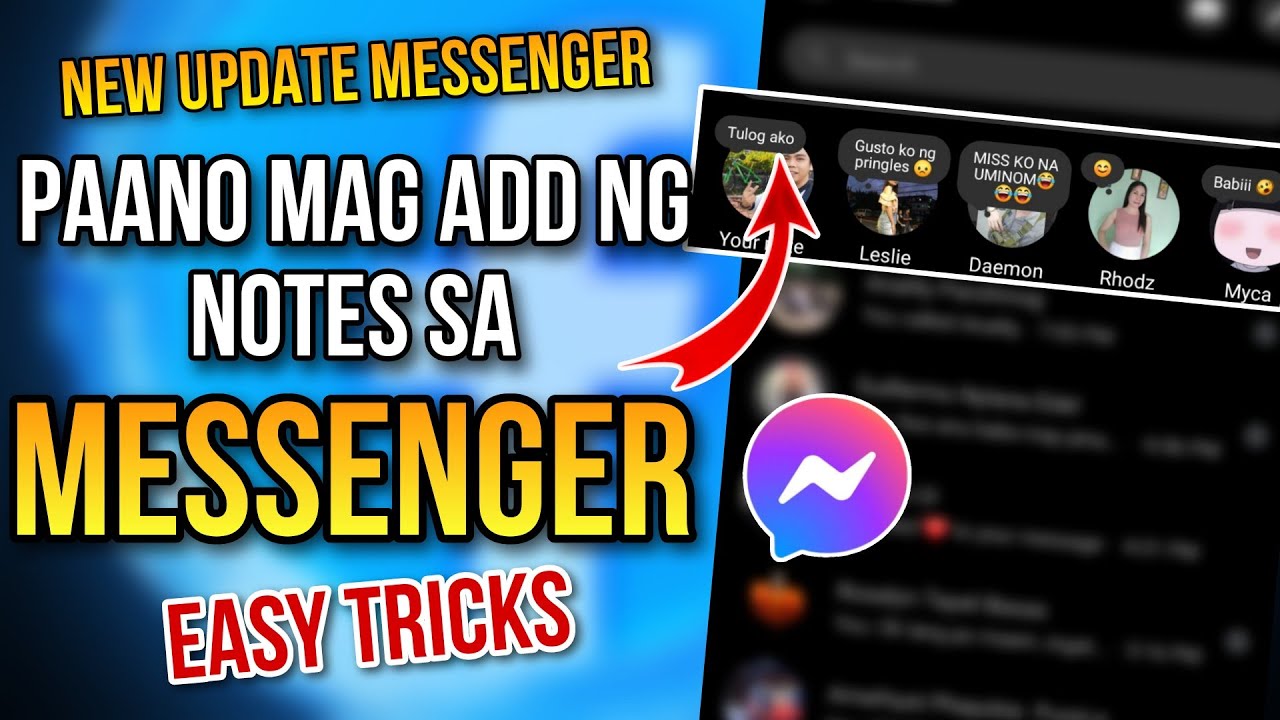 PAANO MAG LAGAY NG NOTES SA MESSENGER 2024 | MESSENGER NEW UPDATE ...
