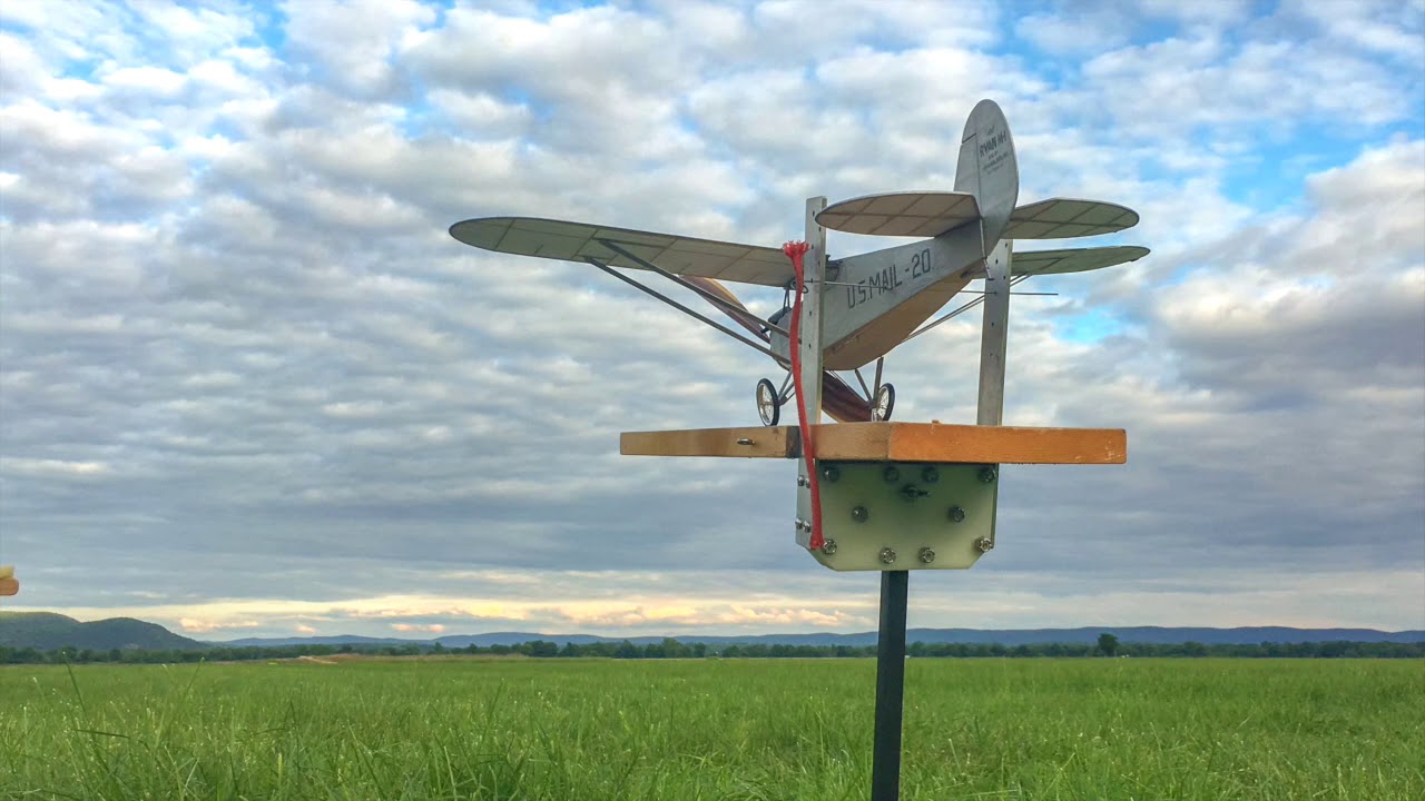 Rubber-Powered 20" Ryan M-1 trim flights in Wawayanda, #2 - YouTube