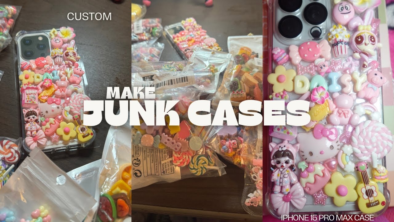 make junk cases with me using TEMU charms - YouTube