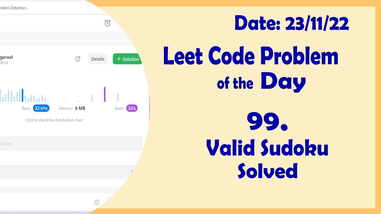 36 Valid Sudoku Leetcode Daily Challenge Youtube