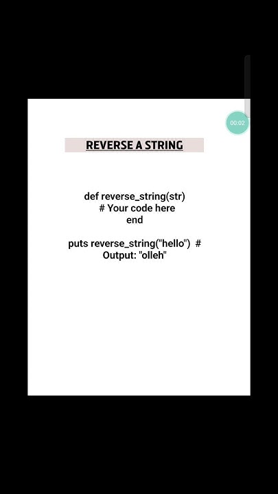 Reverse a String in Ruby: Step-by-Step Guide with Code Example - YouTube