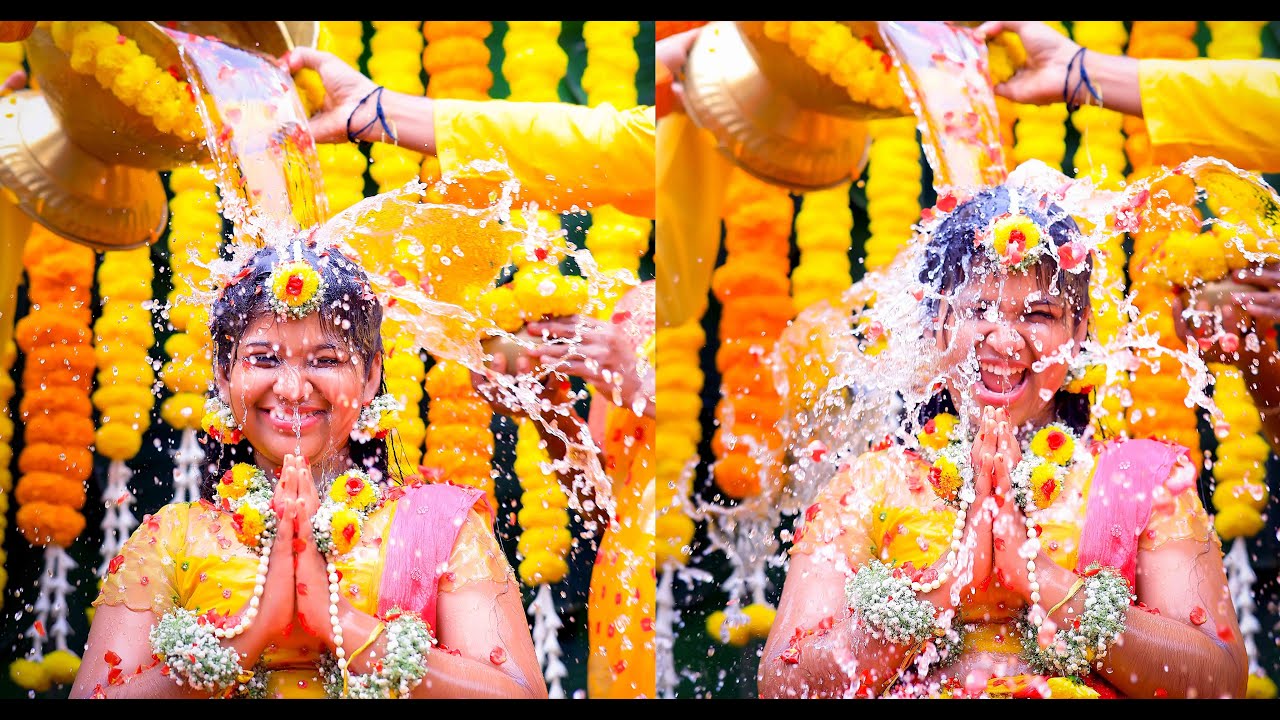 Mangala Snanam Highlights of Anandhi || Haldi and Mehendi Ceremony ...