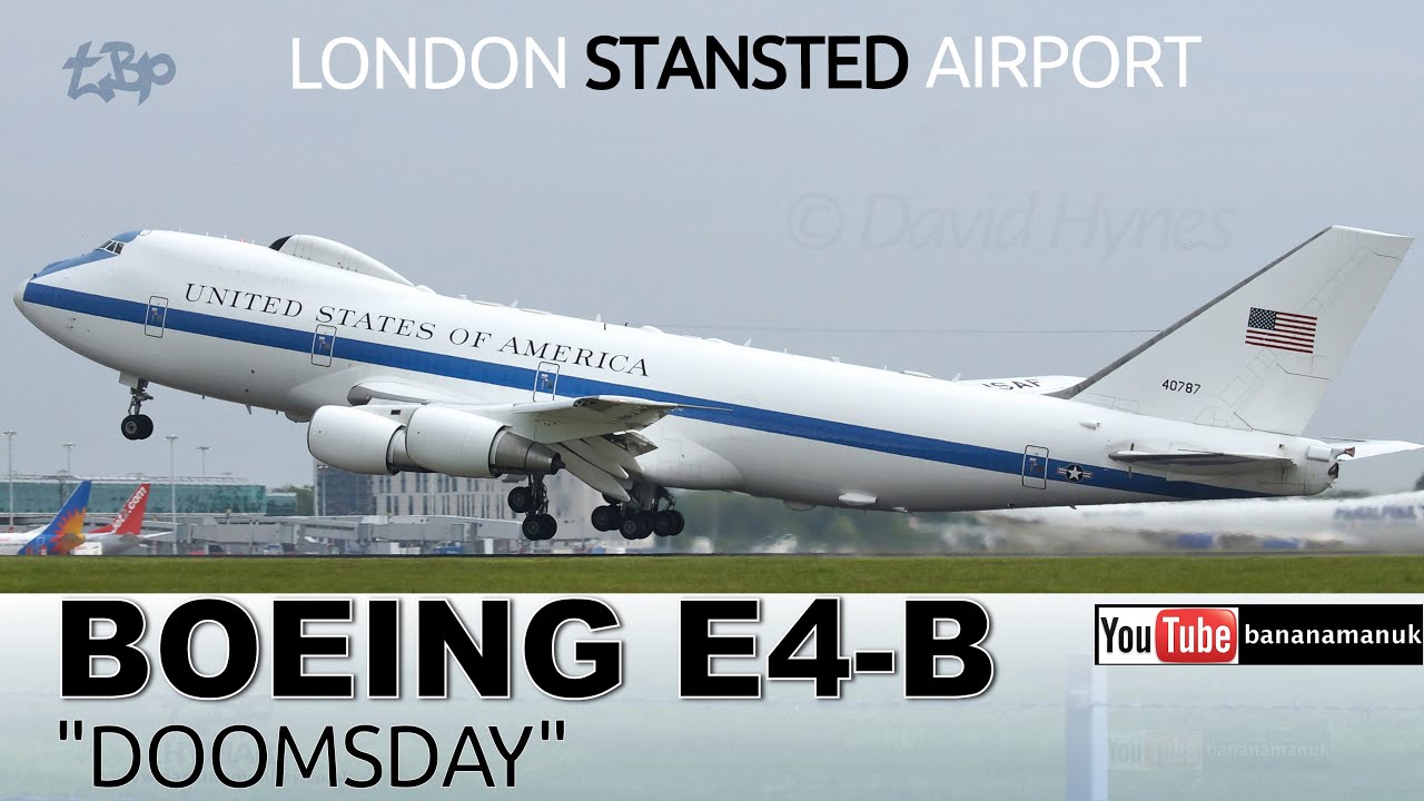 E4-B Boeing 747 USAF Doomsday Nightwatch Plane London Stansted Airport ...