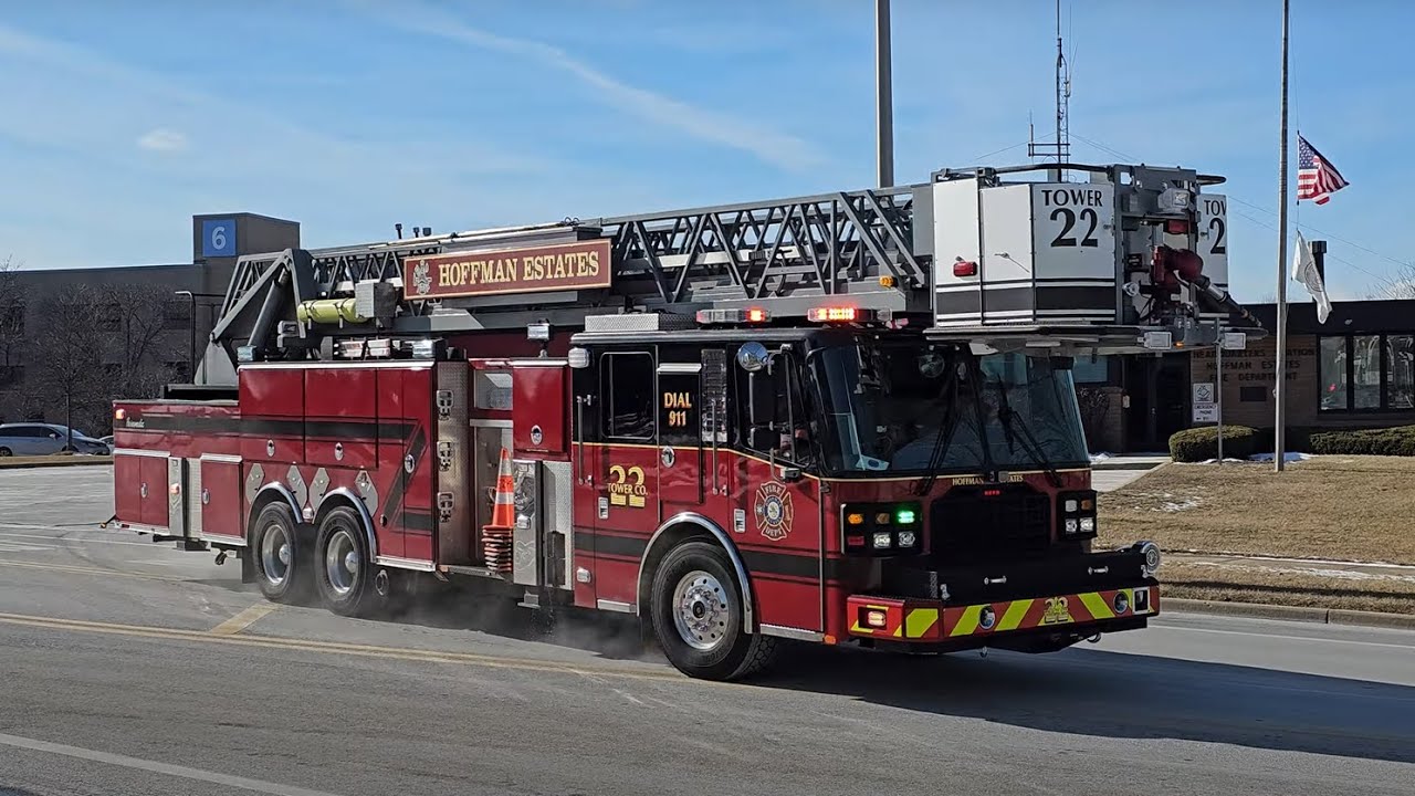 *FIRE* Hoffman Estates Fire Dept. Tower 24 responding - YouTube