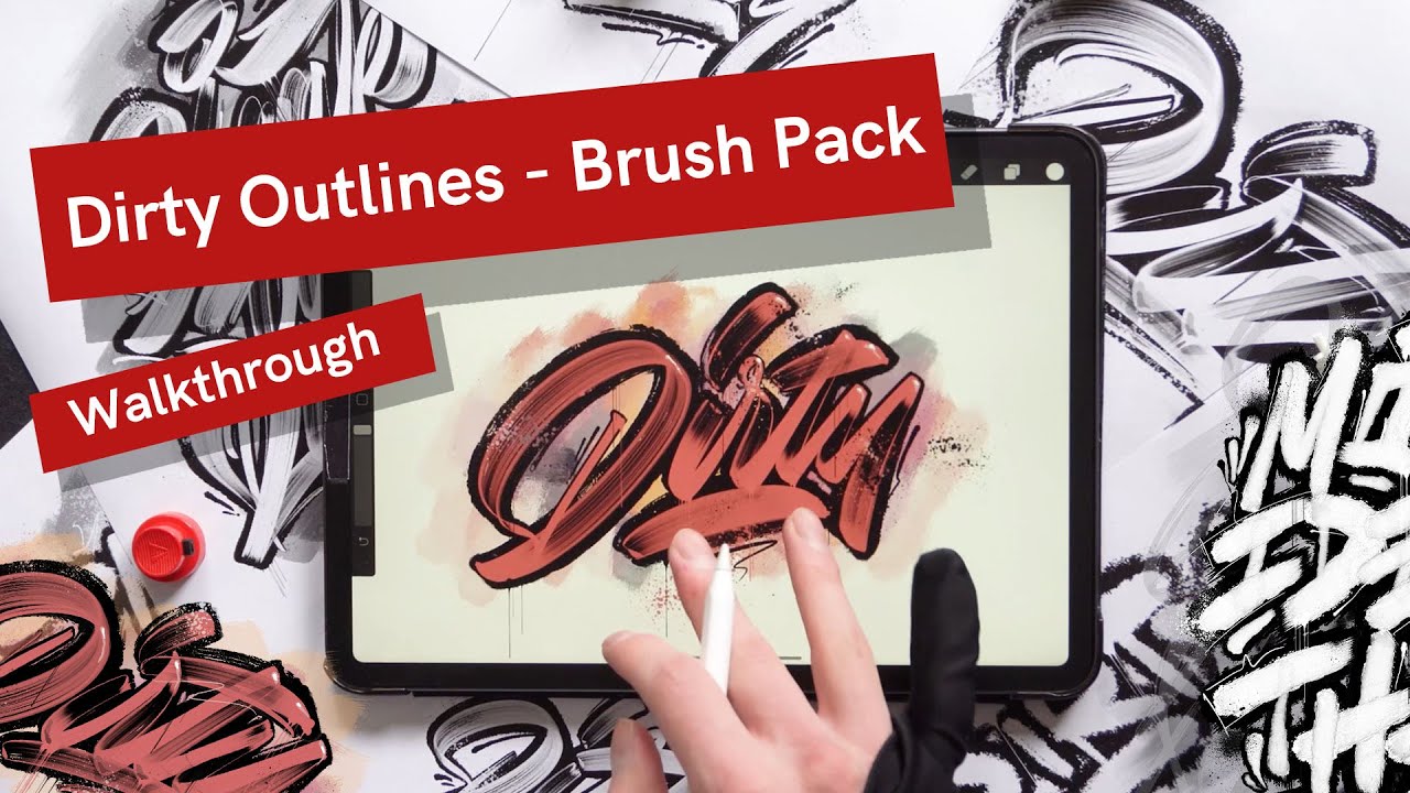 Dirty Outlines - Walkthrough - Outline Brushes for Procreate - YouTube