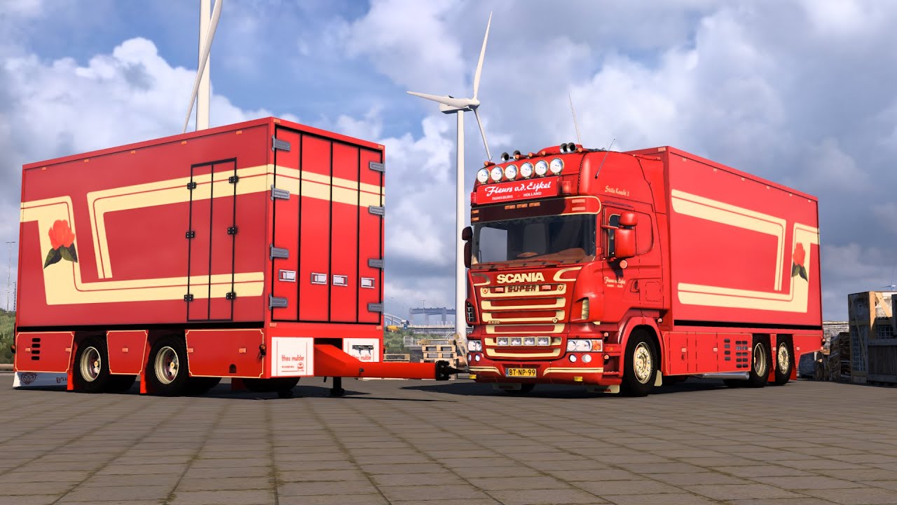 Обзор мода: SCANIA R620 FLEURS + TANDEM TRAILER для Euro Truck ...