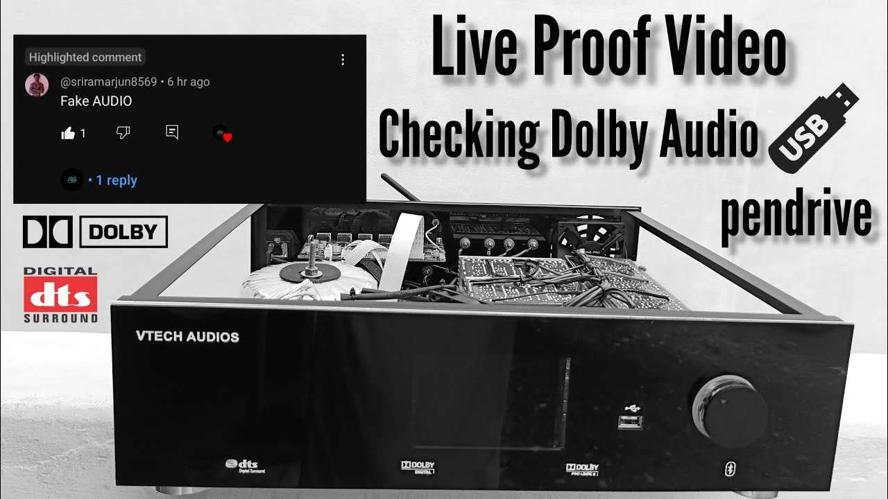 Live Proof Video Dolby audio working through Pendrive/DSP Amplifier ...