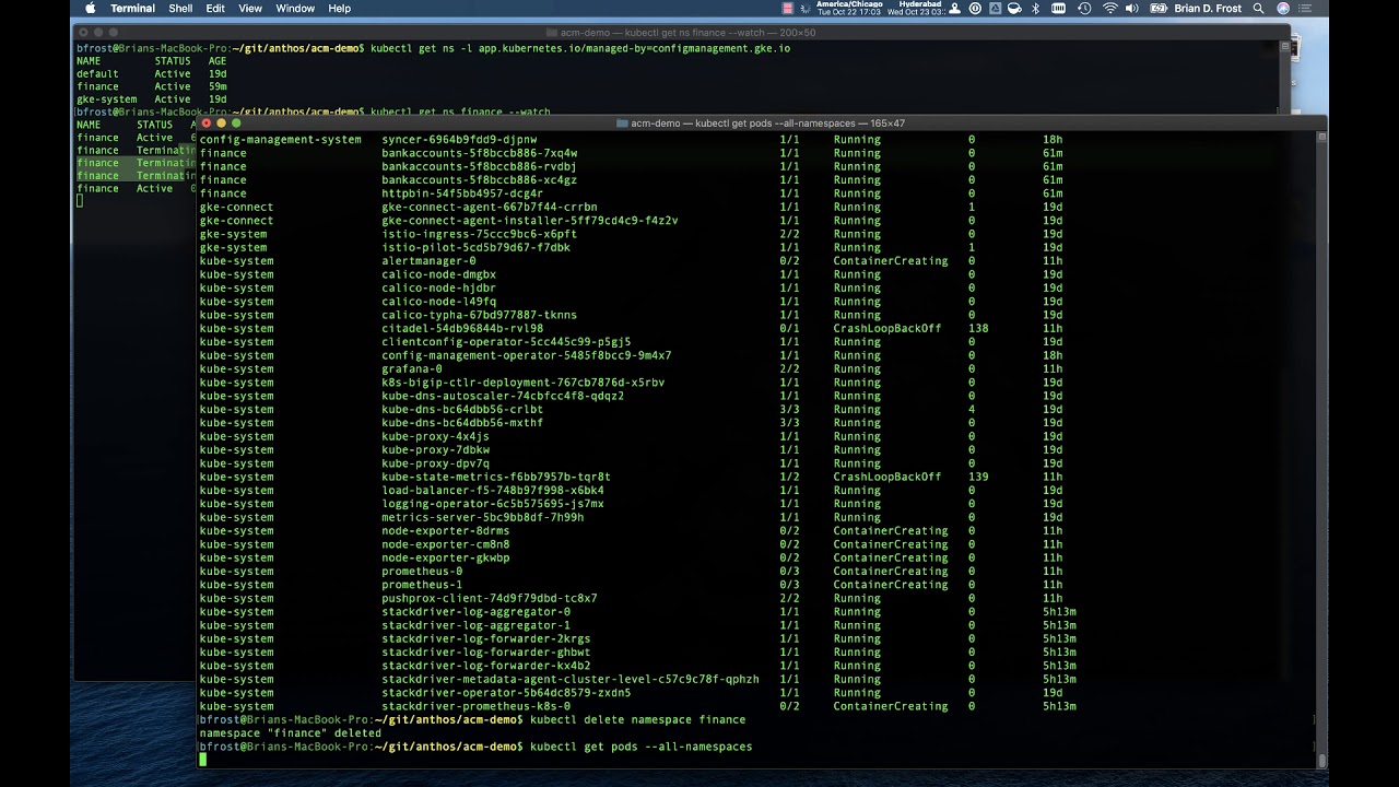 Google Anthos Config Management (ACM) - Functionality Demo - YouTube
