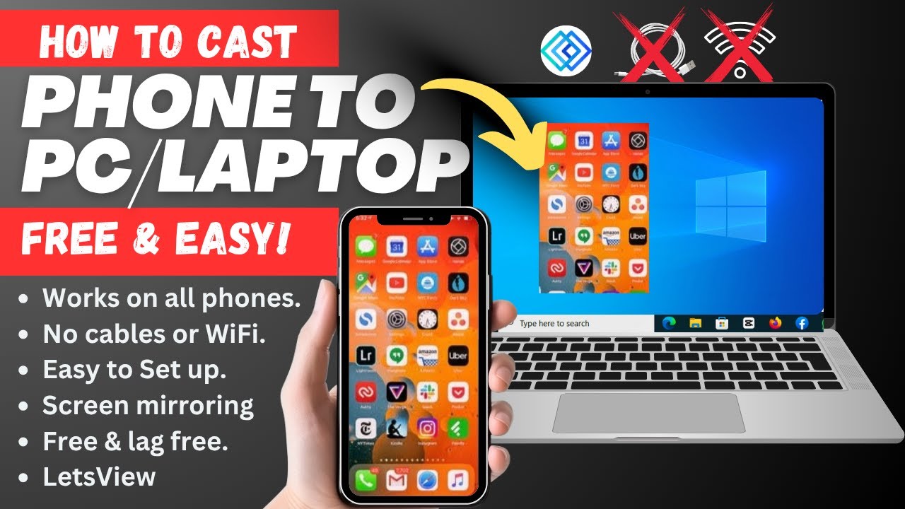 How to CAST Phone to Laptop (Letsview Screen Mirroring) - YouTube
