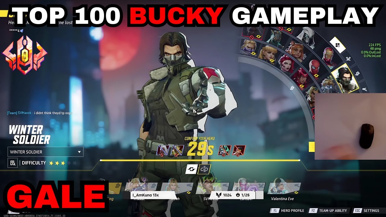 40-3! GALE INSANE BUCKY GAMEPLAY - TOP 100 DUELIST MARVEL RIVALS SEASON ...