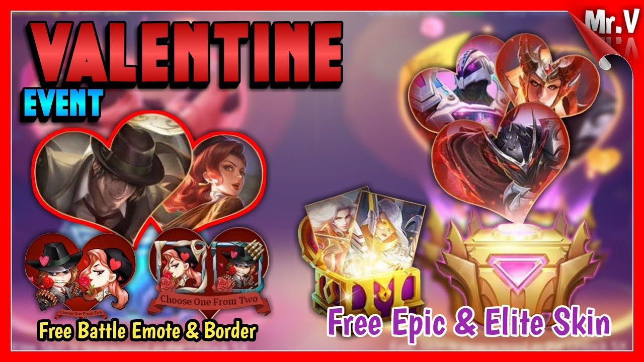 MLBB VALENTINE's EVENT | Free Elite & Epic Skin | New Battle Emote ...