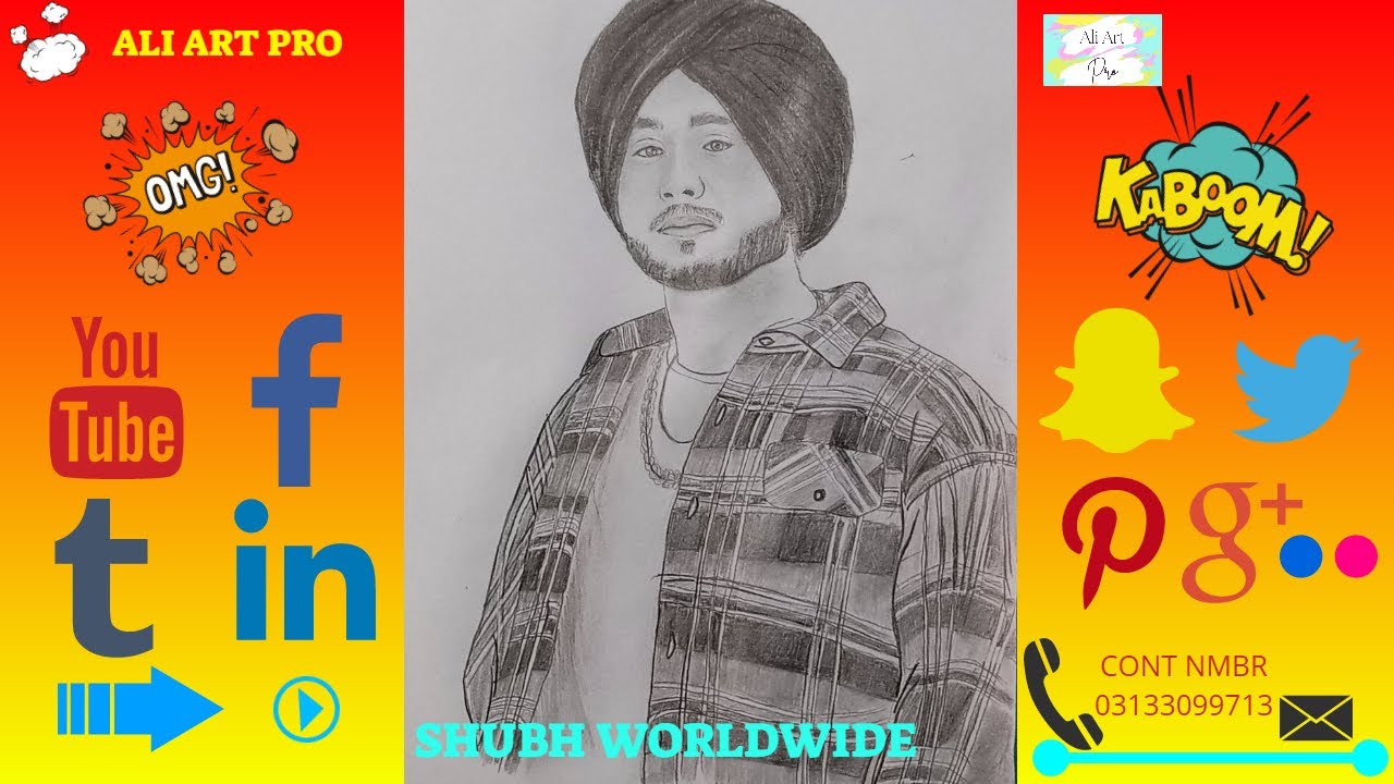 Punjabi Singer Shubh sketch drawing||kangna ranaut vs shubh||We Rollin ...