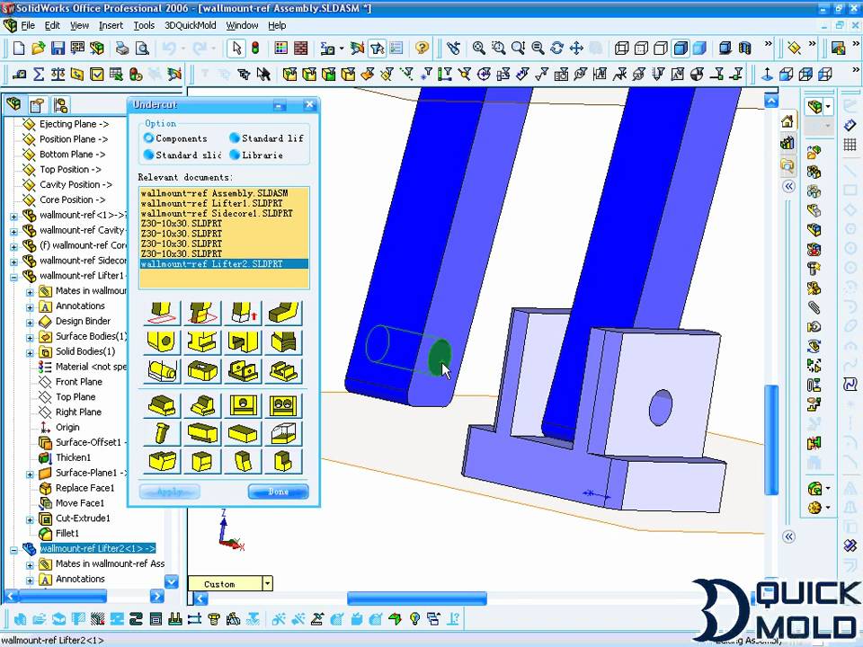 3DQuickMold Demo: Undercut + Lifter - YouTube